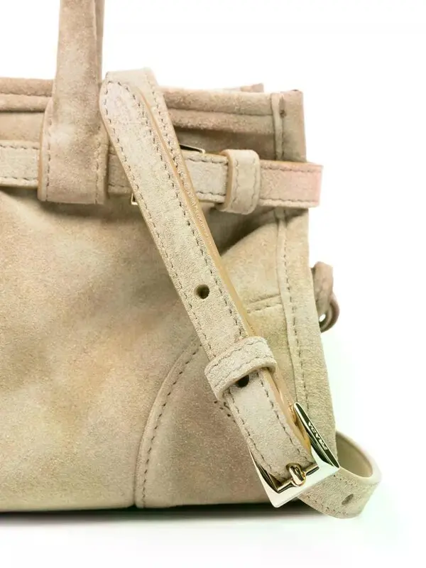 Prada Buckle Suede Tote Bag