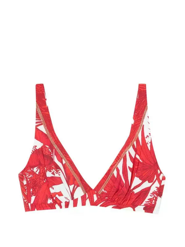 MARYAN MEHLHORN Floral-print Bikini Top - Neutrals