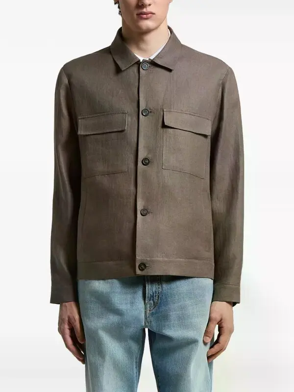 Peserico Flap Pocket Jacket - Brown