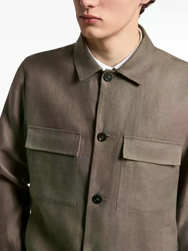 Peserico Flap Pocket Jacket - Brown