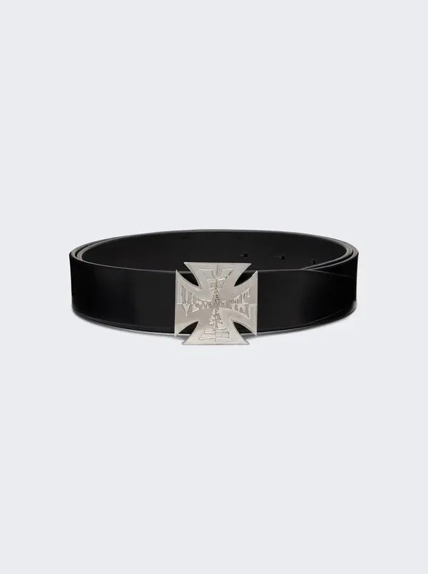 Vetements Metal Biker Cross Logo Belt - Black