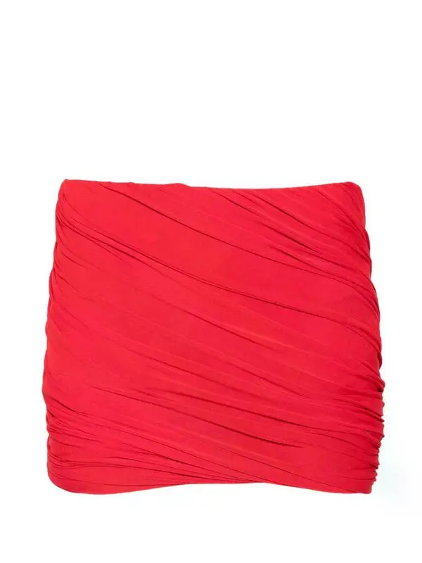 Rick Owens Ruched Fitted Mini Skirt