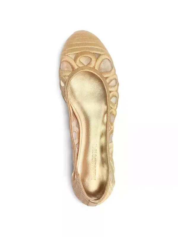 Bernardo Costa Embroidered Ballet Flats - Neutrals