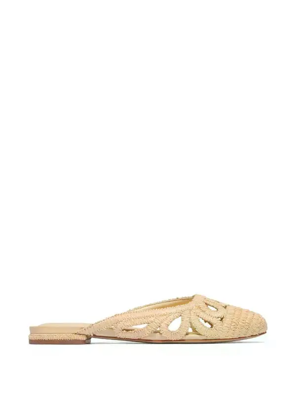 Bernardo Cappadocia Raffia Cut-out Mules - Neutrals