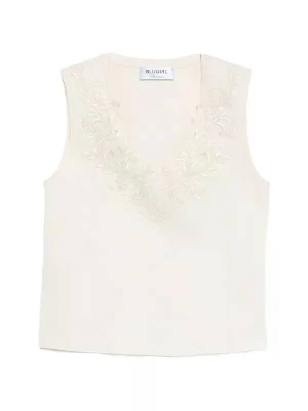 BLUGIRL Embroidered V-neck Tank Top