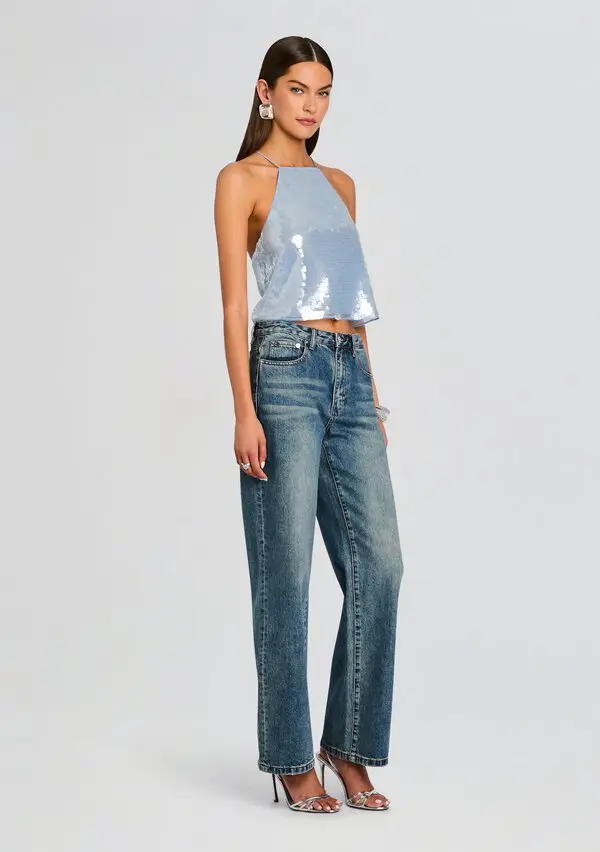 Retrofete Norma Sequin Halter Top - Glace