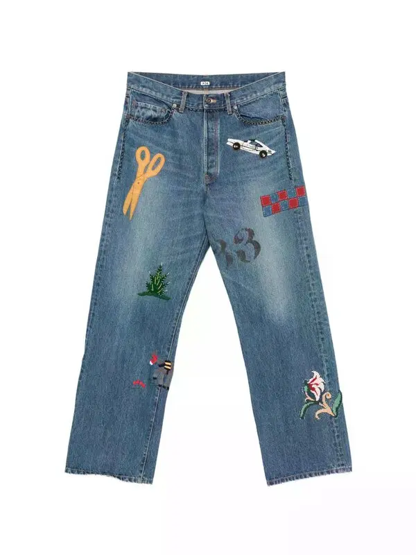 KHOKI K-14 Embroidered Patch Jeans