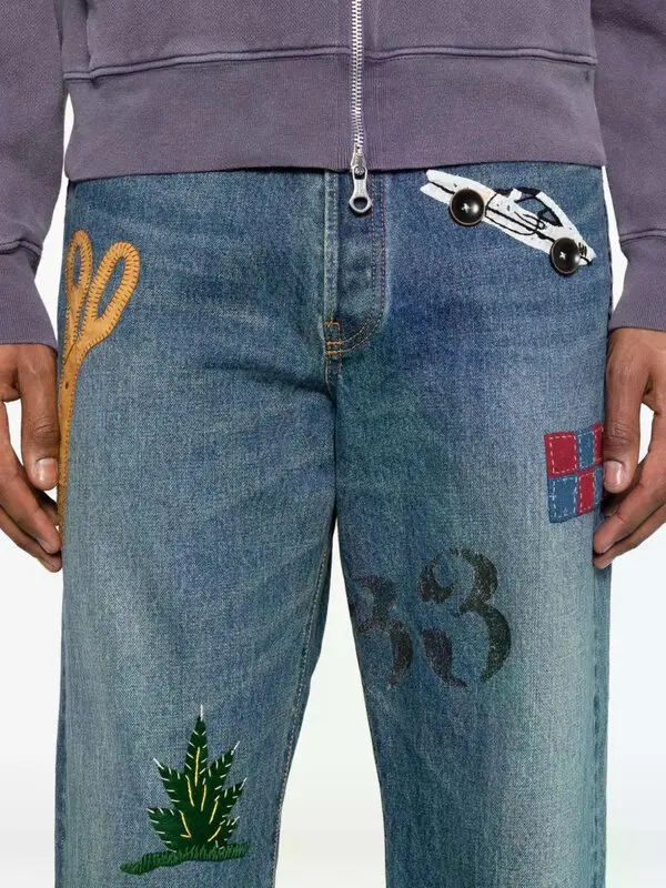 KHOKI K-14 Embroidered Patch Jeans