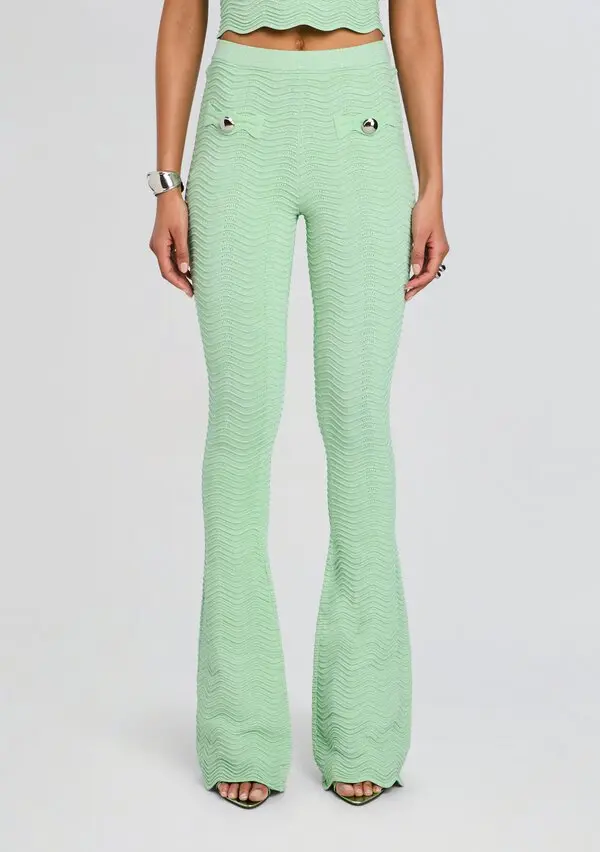 Retrofete Joliet Rib Knit Pant - Metallic Mint