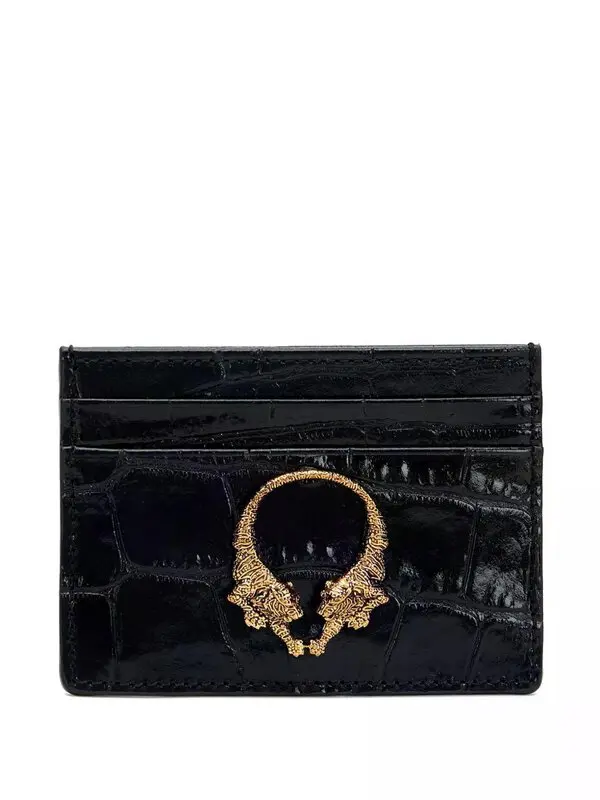 Roberto Cavalli Embossed-logo Card Holder - Black