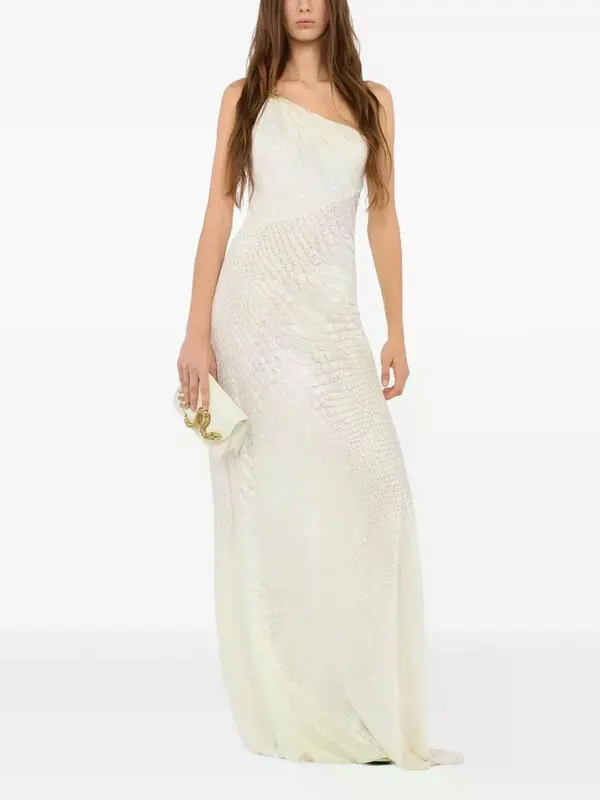 Roberto Cavalli Printed One-shoulder Maxi Dress