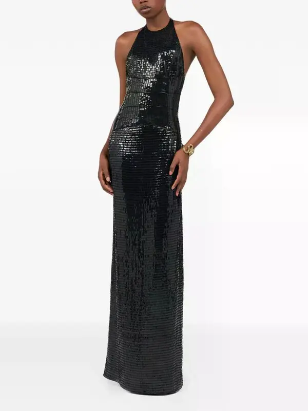Roberto Cavalli Halterneck Open-back Maxi Dress