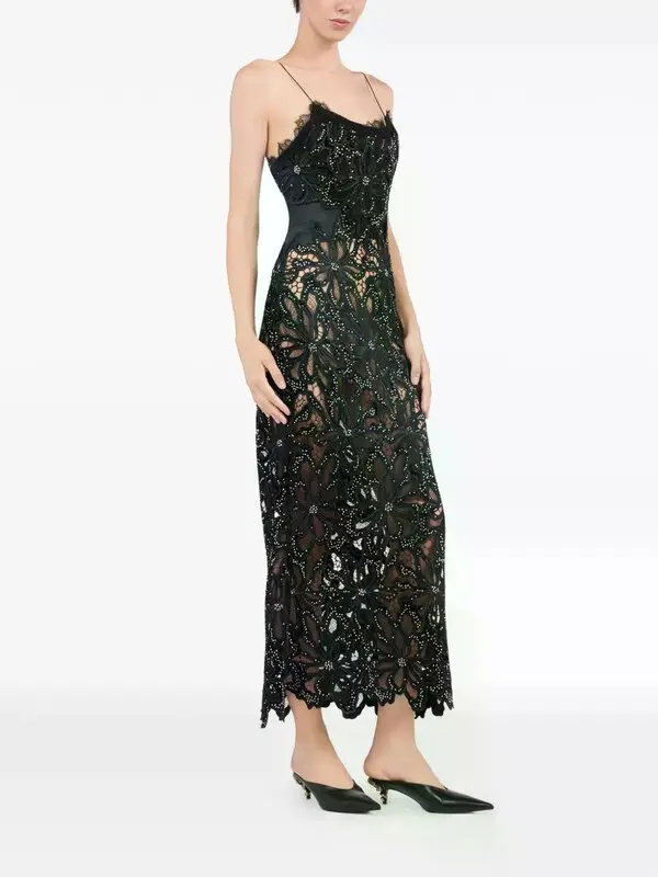 Roberto Cavalli Lace-embellished Maxi Dress