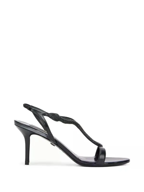 Roberto Cavalli T-strap Stiletto Sandals - Black