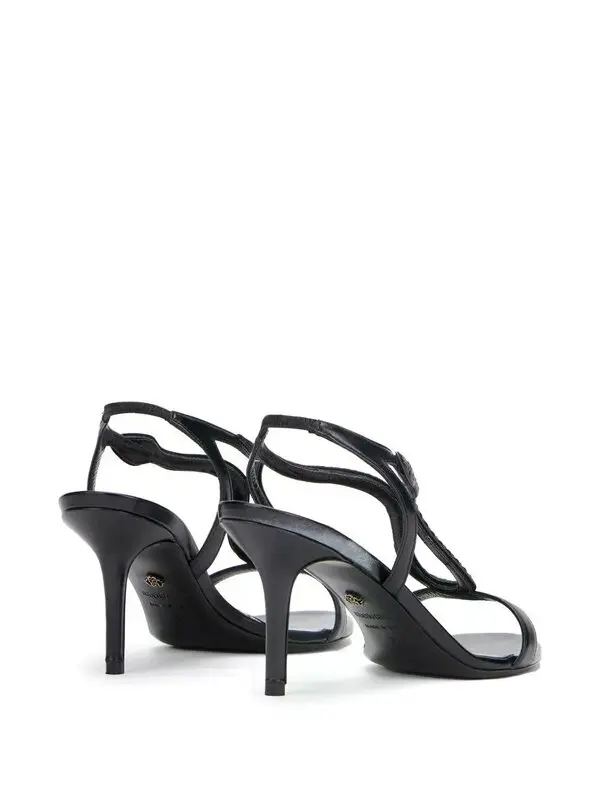 Roberto Cavalli T-strap Stiletto Sandals - Black