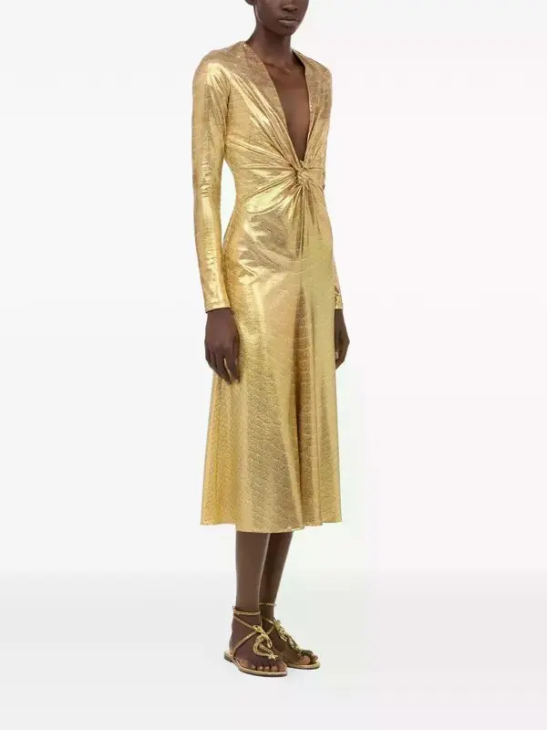 Roberto Cavalli Serpentine-print Midi Dress