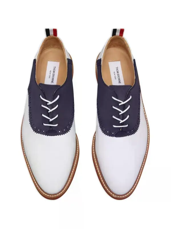 Thom Browne Colour-block Panelled Oxford Shoes - White