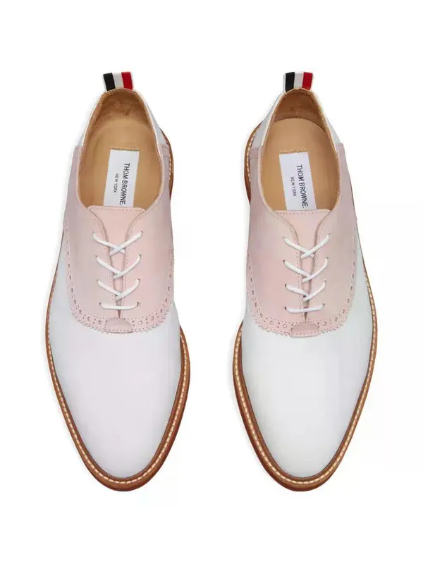 Thom Browne Panelled Leather Oxford Shoes - White