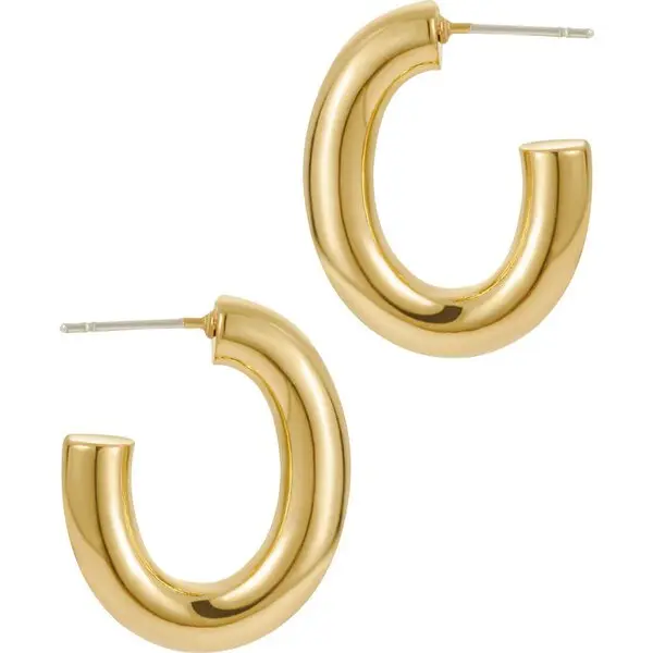 ST. MORAN Adia Oval Tube Hoop Earrings - Gold
