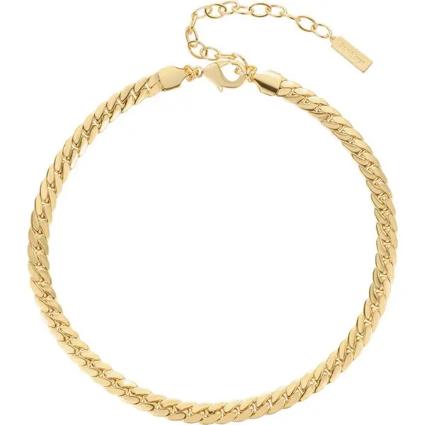 ST. MORAN Flat Curb Chain Necklace - Gold