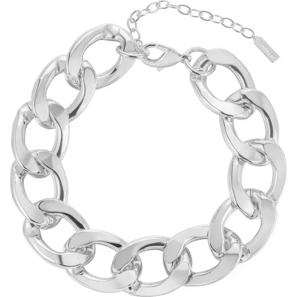 ST. MORAN Chunky Curb Chain Necklace - Silver