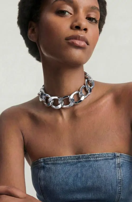 ST. MORAN Curb Chain Necklace - Silver