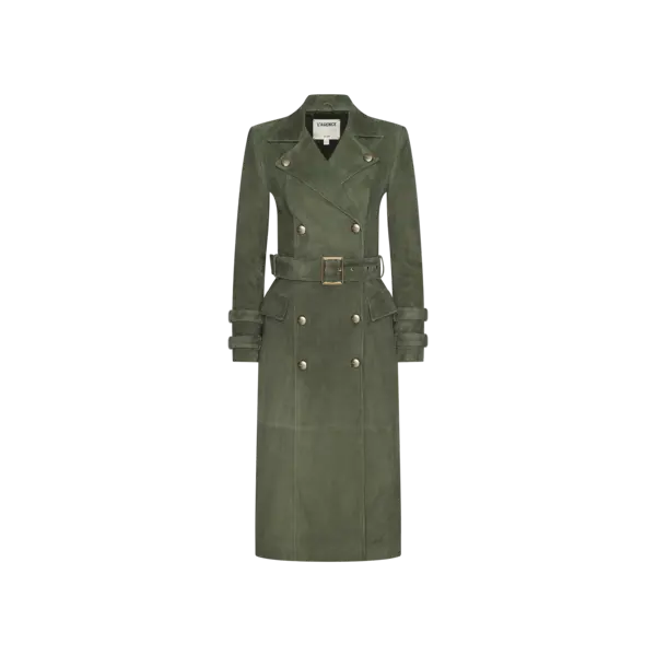 L'AGENCE Celina Suede Trench Coat