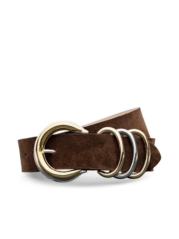 L'Agence Tobar Suede Belt - Chocolate