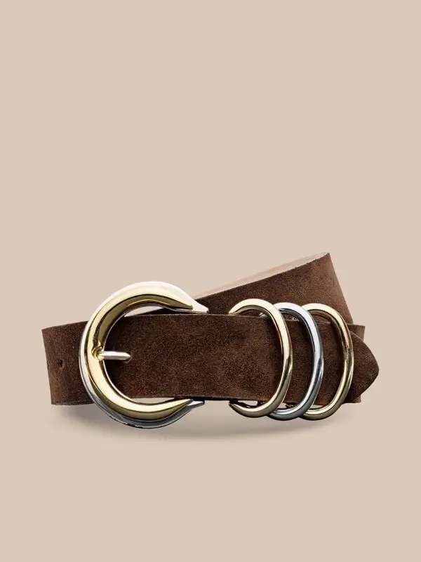 L'Agence Tobar Suede Belt - Chocolate