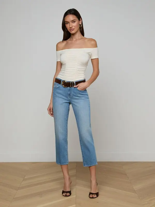 L'Agence Tobar Suede Belt - Chocolate
