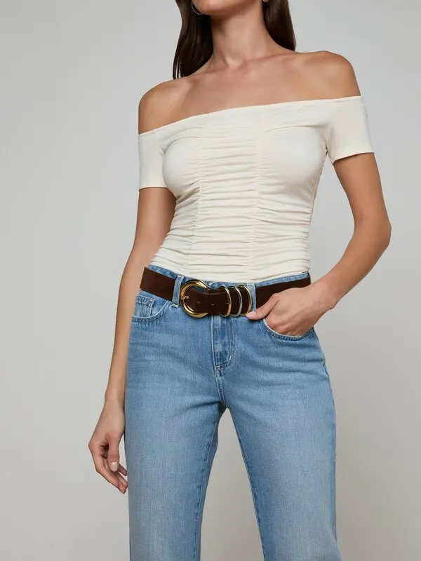 L'Agence Tobar Suede Belt - Chocolate