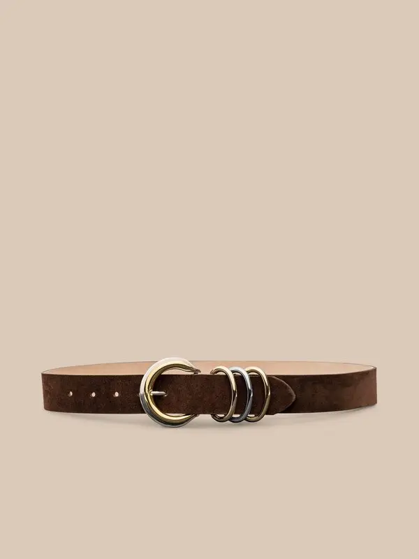 L'Agence Tobar Suede Belt - Chocolate