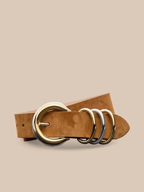 L'Agence Tobar Suede Belt - Cognac