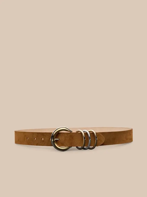 L'Agence Tobar Suede Belt - Cognac