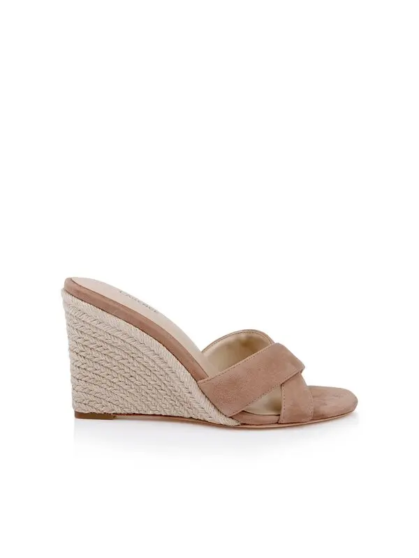 L'Agence Rosaline Wedge Espadrille - Cappuccino Suede