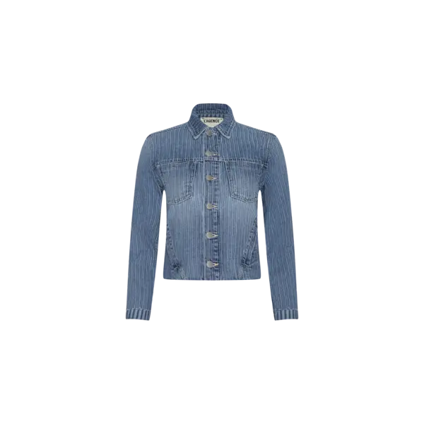 L'Agence Janelle Pinstriped Denim Jacket