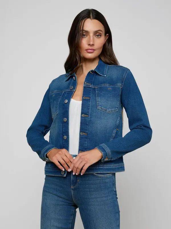 L'Agence Celine Slim Fit Jean Jacket - Authentique