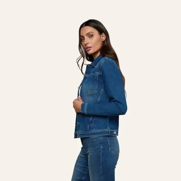 L'AGENCE Celine Slim Fit Jean Jacket - Authentique