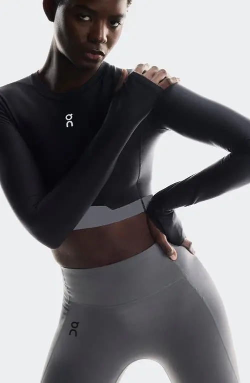 On Crop Long Sleeve T-shirt - Black