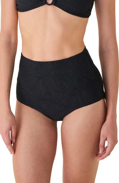 ANDIE Superhigh Waist Bikini Bottoms - Black Paisley