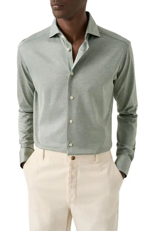 Eton Filo Di Scozia Jersey Shirt - Medium Green