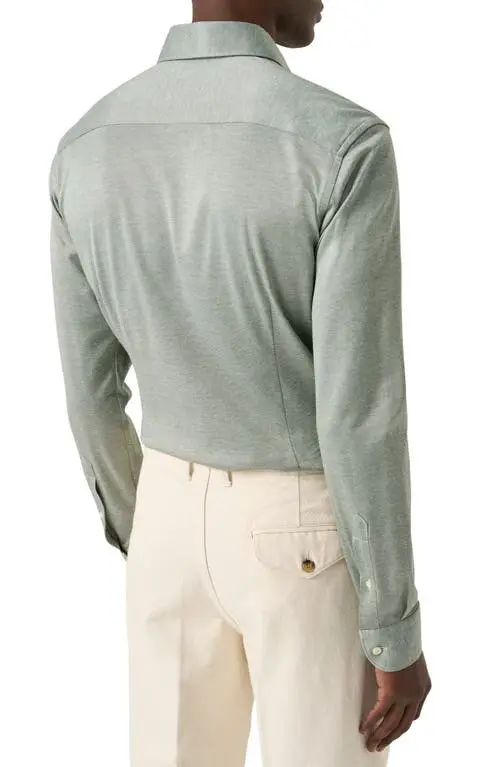 Eton Filo Di Scozia Jersey Shirt - Medium Green