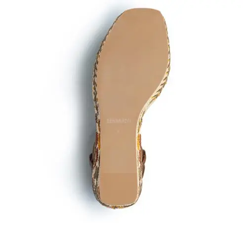 Bernardo Woven Wedge Sandals - Saddle
