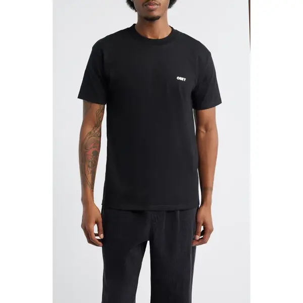 Obey I Will Cotton Logo T-shirt - Black