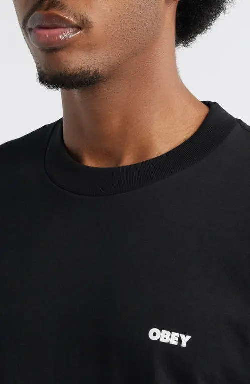 Obey I Will Cotton Logo T-shirt - Black