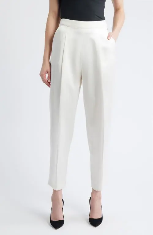 BOSS Takerana Pleated Tapered Straight Leg Pants - Soft Cream