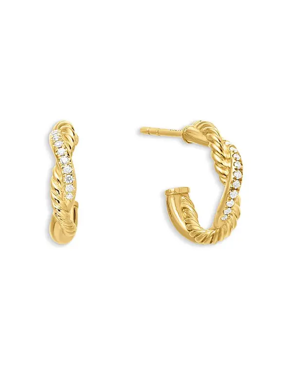 David Yurman Petite Infinity Huggie Hoop Earrings - Gold