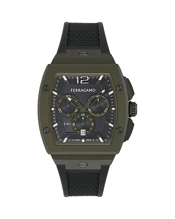 FERRAGAMO F-80 Tonneau Chronograph 42mm - Black