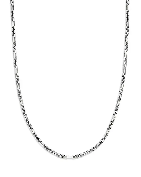 David Yurman Open Station Box Chain Necklace - Silver