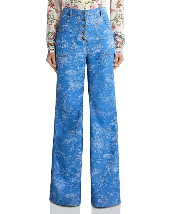 Etro Flared High-waisted Jeans - Multi/light Blue
